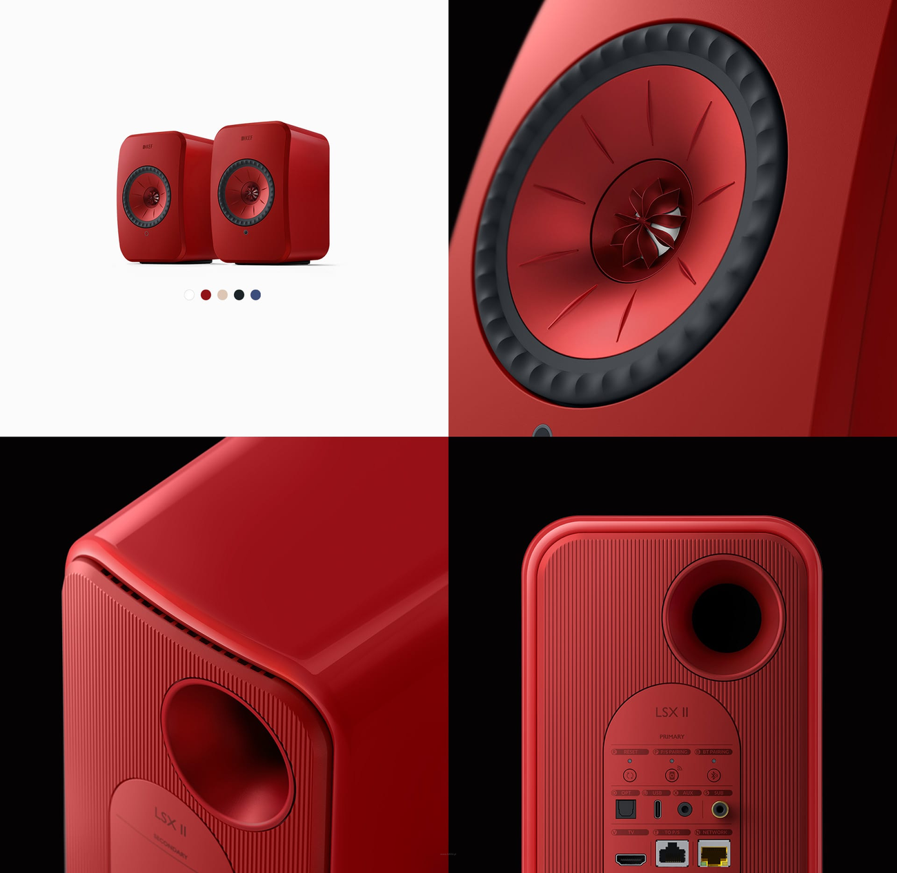 KEF LSX II Lava Red high-gloss ( sztuka) Bezprzewodowe głośniki HiFi